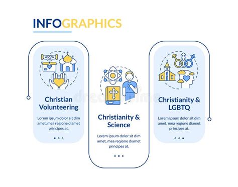 Modern Christianity Rectangle Infographic Template Stock Illustration