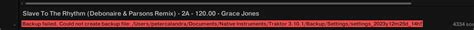 Error Mssg Backup Failed Could Not Create Backup File Rtraktorpro