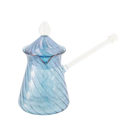 Handblown Glass Turkish Coffee Pot Blue Julius Levi