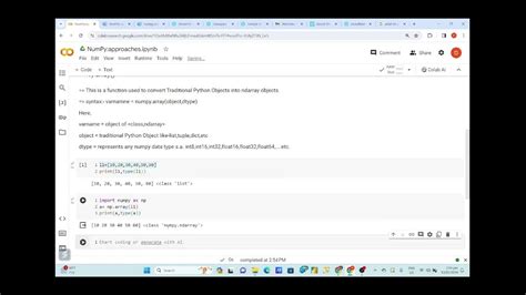 Numpy Array Function Approaches To Create Numpy Ndarray Objects Youtube