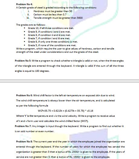 Solved Problem Sheet Problem No 1 Write A Program To