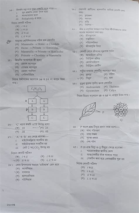 Ssc Biology Mcq Question Solution 2023 All Board