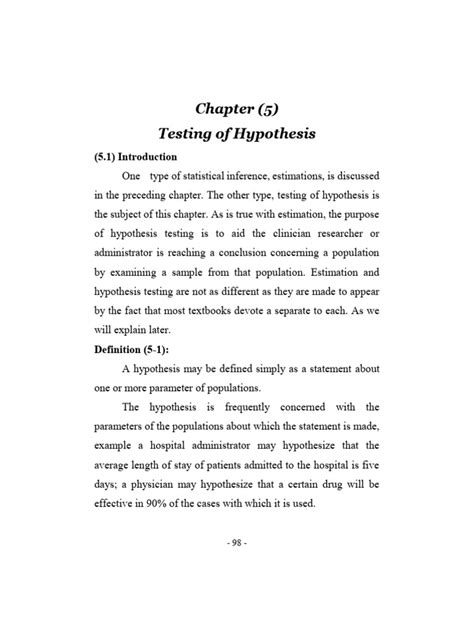 hypothesis testing pdf
