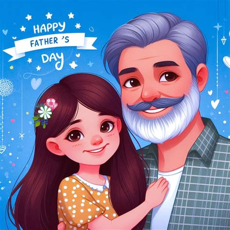 Feliz Día Del Padre Con El Padre Y La Hija Archivo Psd Premium