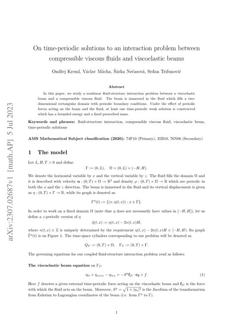 Pdf On Time Periodic Solutions To An Interaction Problem Between Compressible Viscous Fluids