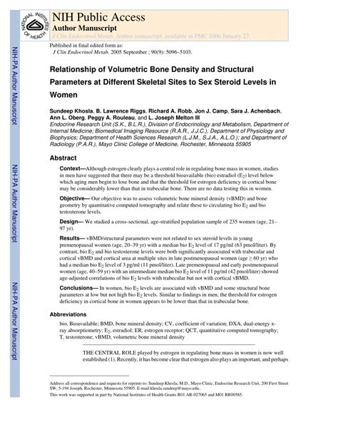 Pdf Relationship Of Volumetric Bone Density And Structural Parameters