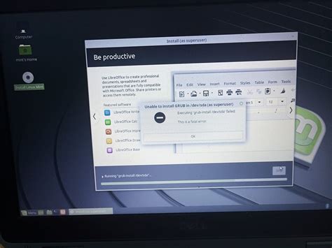 unable to install grub on dev sdb linux mint as superuser this is a