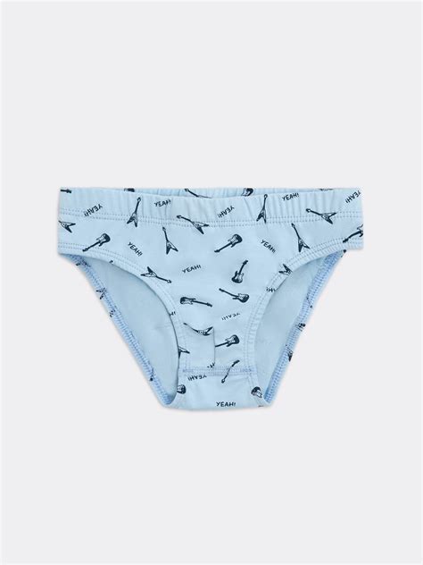 Хлопковые трусы плавки голубого цвета с гитарами для мальчиков Mf