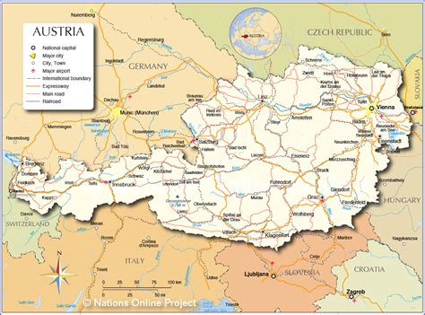 Political Map Of Austria Nations Online Project