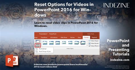 Reset Options For Videos In Powerpoint For Windows