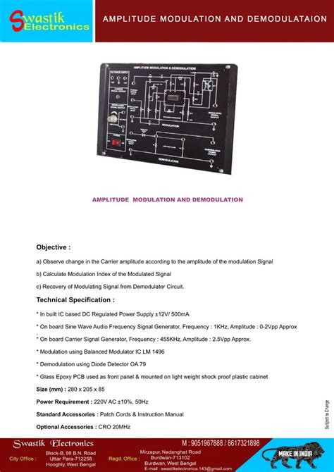 Trainer Amplitude Modulation Demodulation For Laboratory Model Name Number Se320 At ₹ 8900