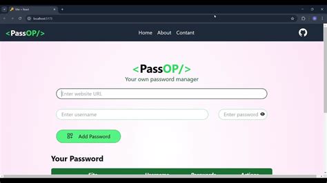 Github React Passwordmanager Cybersecurity Webdevelopment