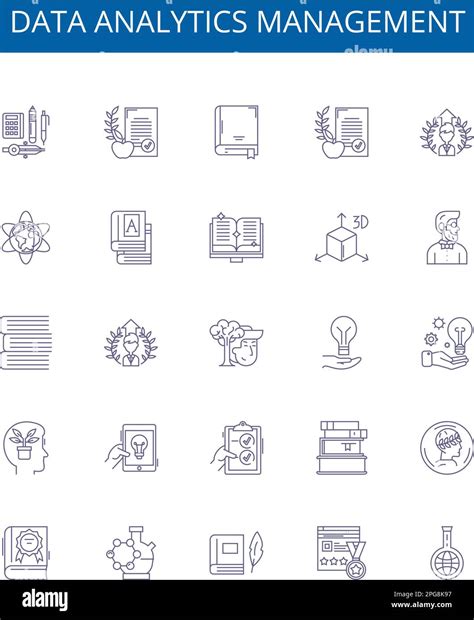 Data Analytics Management Line Icons Signs Set Design Collection Of Data Analytics Management