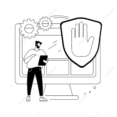 Ad Blocking Software Abstract Concept Vector Illustration Outline Illustration Browser Png