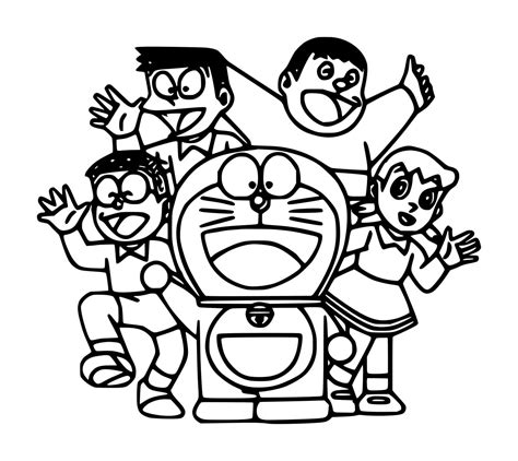 Doraemon Päähenkilöt Värityskuva Lataa Tulosta Tai Väritä Verkossa