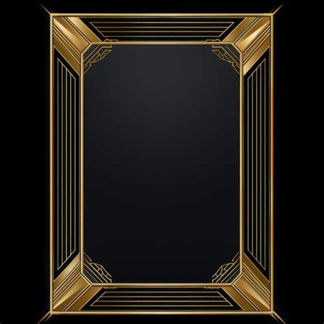 Premium Photo An Elegant Rectangular Art Deco Frame With A Gold Trim