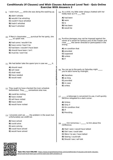 Solution 352 Conditionals If Clauses And Wish Clauses Advanced Level