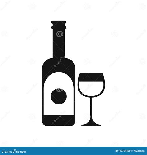 Wine And Glass Icon Simple Style Stock Illustration Illustration Of