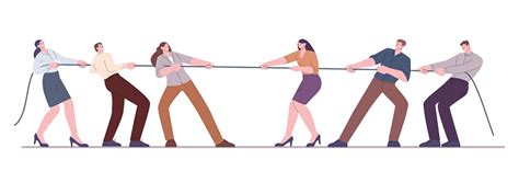 밧줄을 당기는 사무실 팀 경쟁 비즈니스 그룹 사람들의 사회적 갈등 기업 경쟁 정장 잡아당김 킥키 벡터 개념에 있는 사람 밧줄에 대한 스톡 벡터 아트 및 기타 이미지 Istock