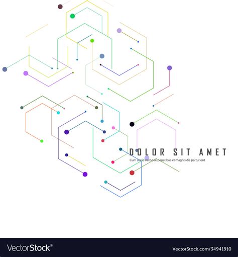 Hexagon Connect Pattern Biology Science Royalty Free Vector