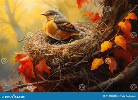 Ovular Nest Bird Eggs Generate Ai Stock Illustration Illustration Of