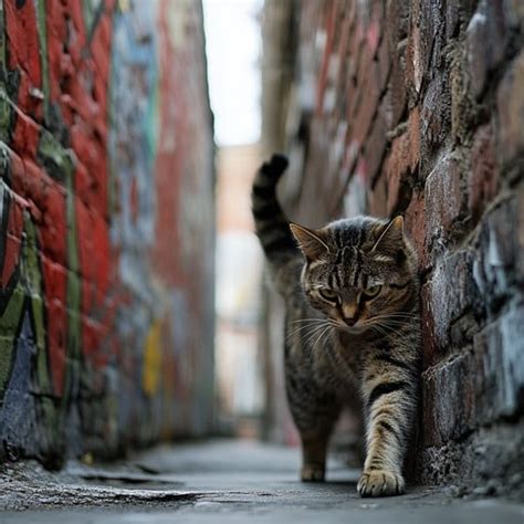 Free Cat In Alley Image Cat Alley Graffiti Download At Stockcake
