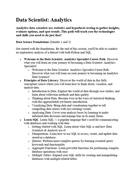 data scientist analyitcs syllabus tech transition pdf statistics data analysis