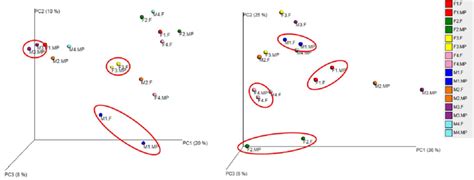 Similarity Analysis Through Principal Coordinates Analysis Graphs The Download Scientific