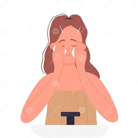 Washing Face Morning Routine Stock Vector Illustration Of Young Wipe