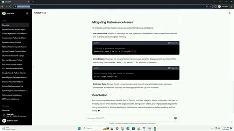 List Comprehensions In Python Freezing Jupyter Notebook Youtube