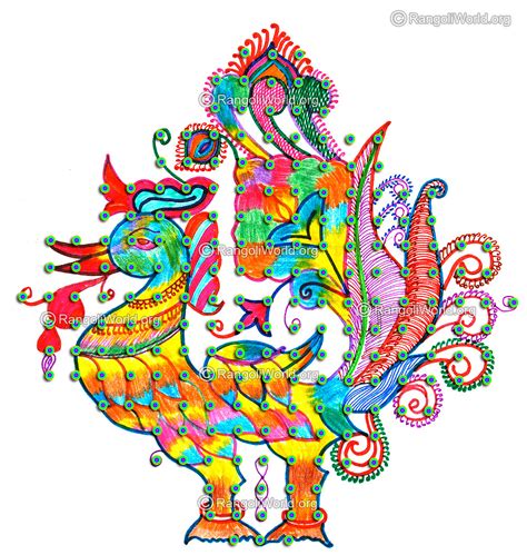 Peacock Muggulu Designs Latest With Dots Margazhi Kolam Designs With