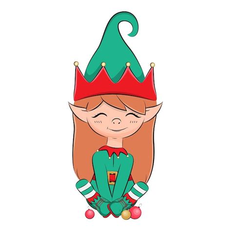 Premium Vector Cute Little Santa Helpers Christmas Elf Vector