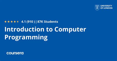 Introduction To Computer Programming Coursera