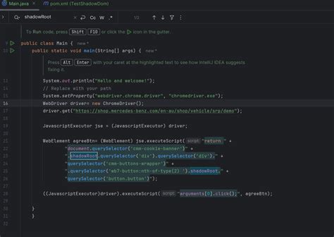 automated testing how to resolve null error displayed for shadowroot