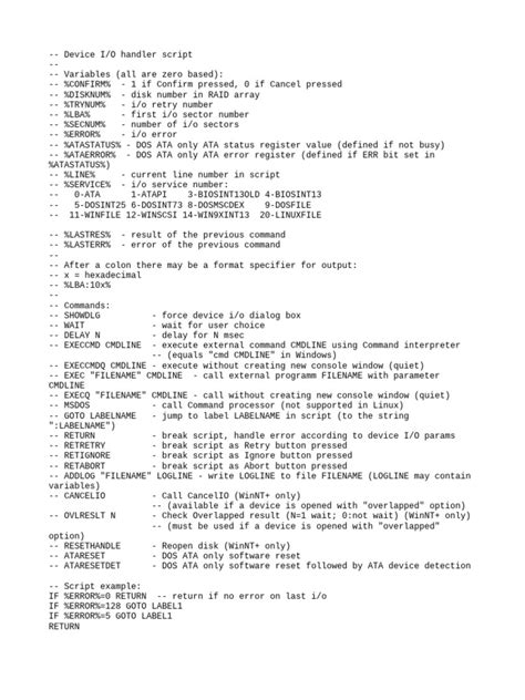 Device Io Handler Script Overview Pdf Command Line Interface
