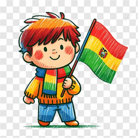 Un Niño Pequeño Sosteniendo La Bandera De Bolivia Png Dibujos Dia
