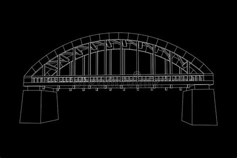 Bridge Connection Structure Wireframe Low Poly Mesh Stock Vector Illustration Of Technology