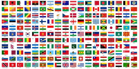 Todas Las Banderas Del Mundo Conjunto Vectorial De Iconos Rectangulares