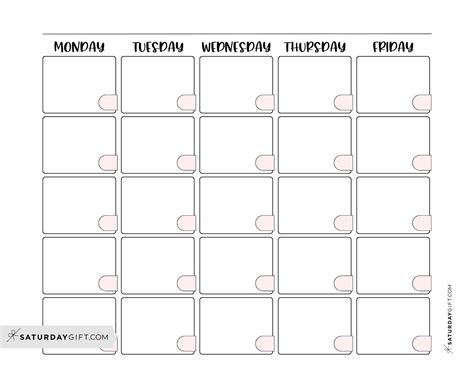 Blank Calendar Templates 29 Cute And Free Printables Saturdayt