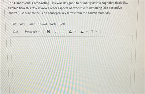 Solved The Dimensional Card Sorting Task Was Designed To