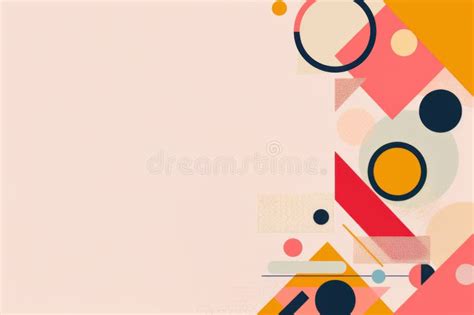geometric abstraction circles triangles squares light pink pastel