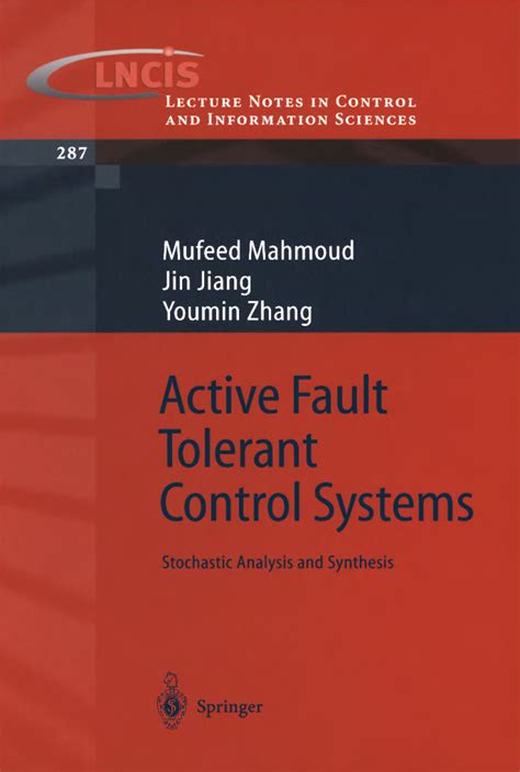 Isbn 3540003185 Active Fault Tolerant Control Systems Stochastic