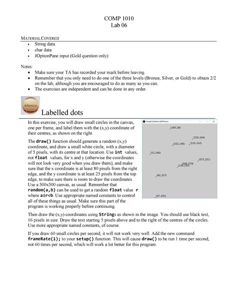 Lab 06 Of Comp1010 2020 Comp 1010 Lab 06 Material Covered String Data
