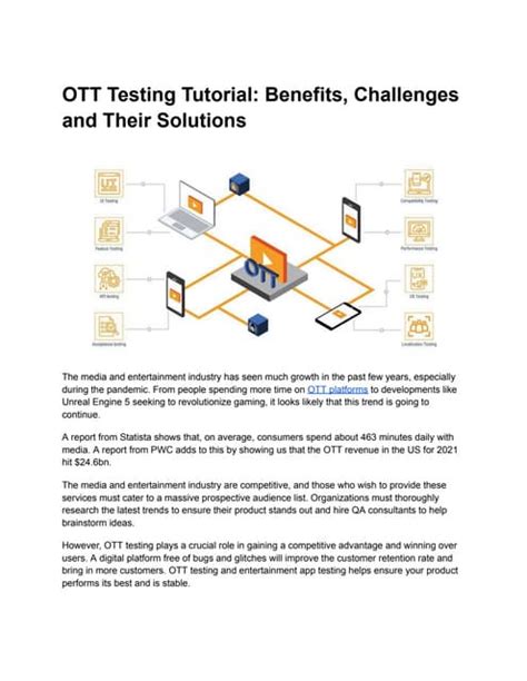 Ott Testing Tutorial Benefits Challenges And Their Solutions Pdf