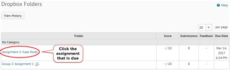 submit dropbox assignments through the assessments dropbox tool