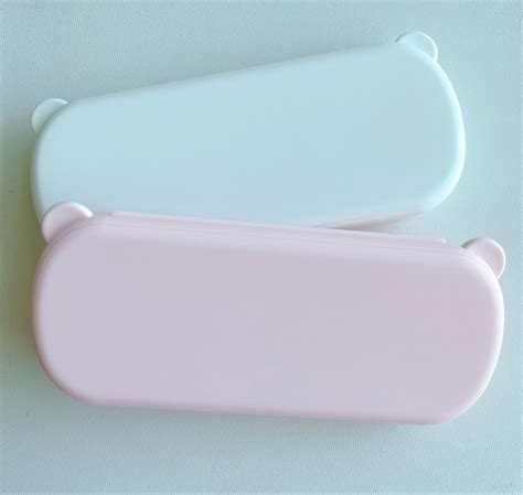 곰 필통 귀여운 필통 핑크 화이트 플라스틱 펜 케이스 파우치 Stationery