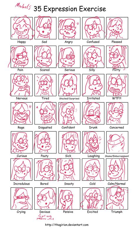 Mabels 35 Expressions Exercise By Lenaflynn On Deviantart