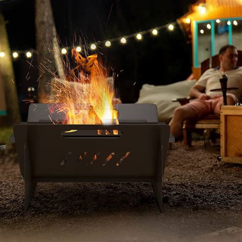 Outsunny Stove Wood Burning Firepit Black 842 340v00bk Best Buy
