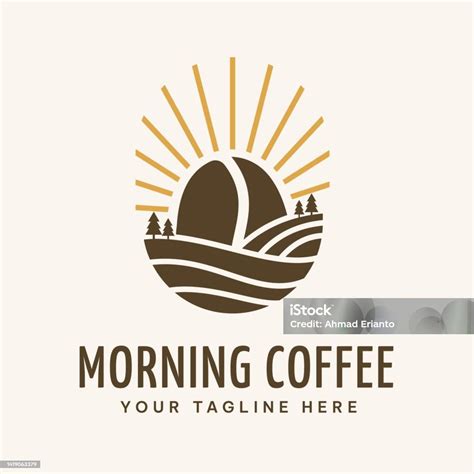 아침에 커피 콩 일러스트 디자인 로고 프리미엄 커피 라벨 커피 배지 커피 엠블럼 레스토랑 카페 상점으로 이동하십시오 벡터