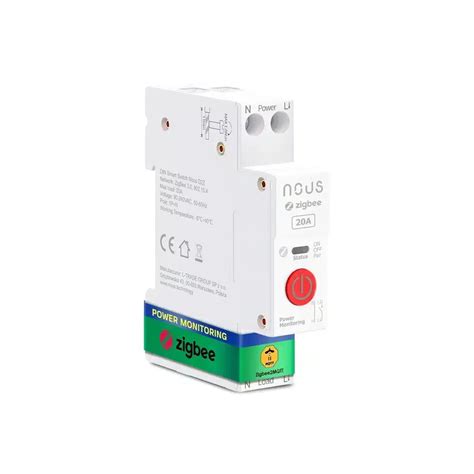 Nous D2z Zigbee 1 Kanalo 20a Relė Montuojama Ant Din Bėgelio